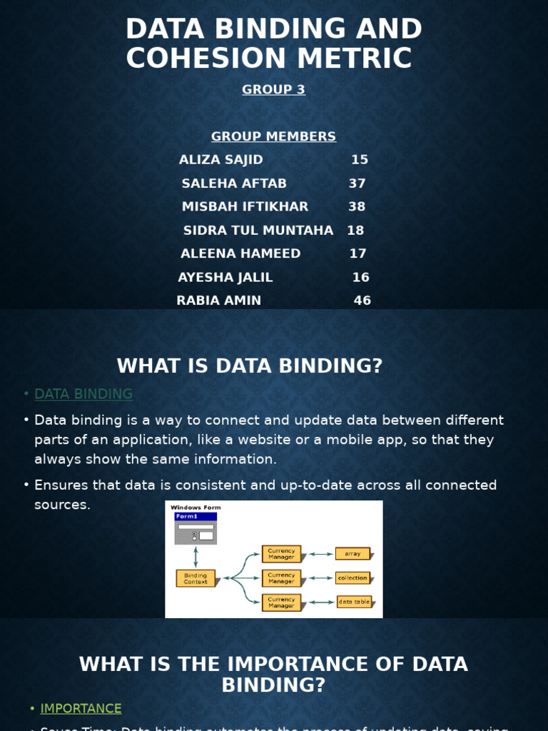 Data Binding and Cohesion Metric | PDF | Systems Engineering | Computer Programming