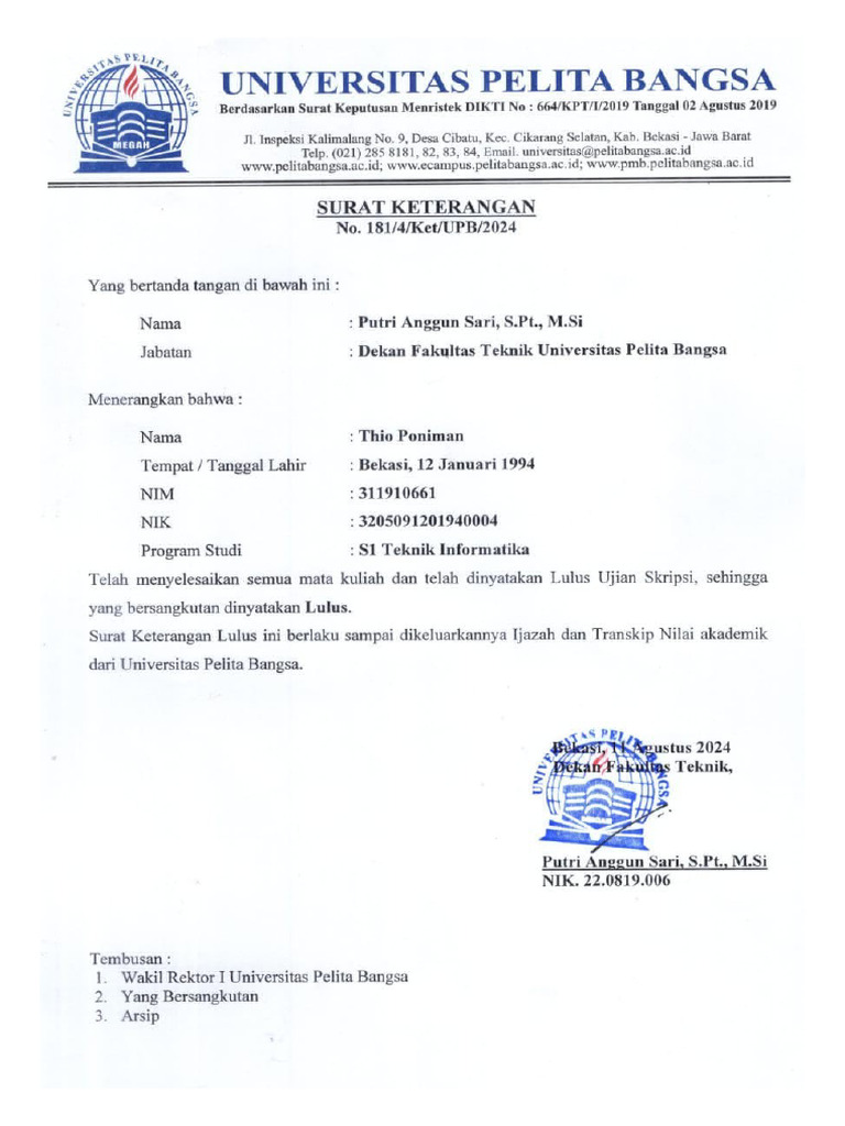 Surat Kelulusan | PDF