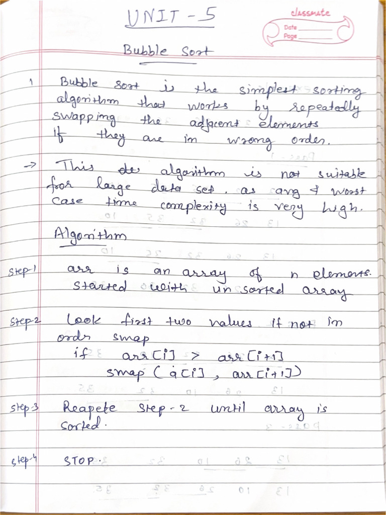 Sorting Algorithm notes (DSA) | PDF