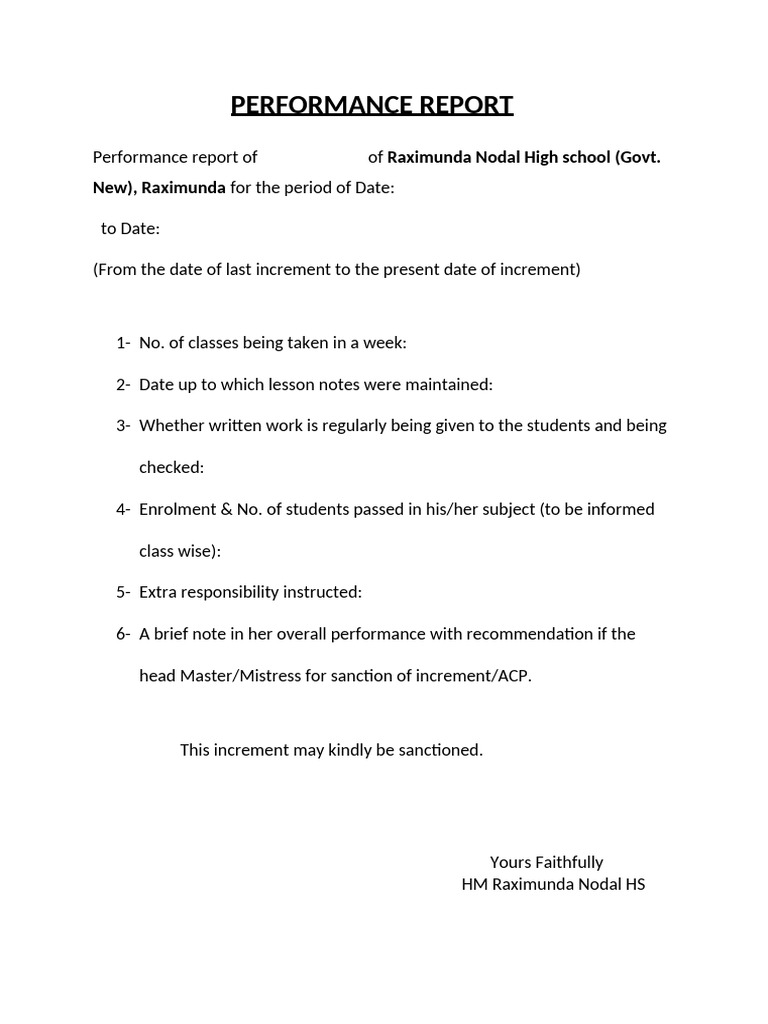 Performance Report | PDF