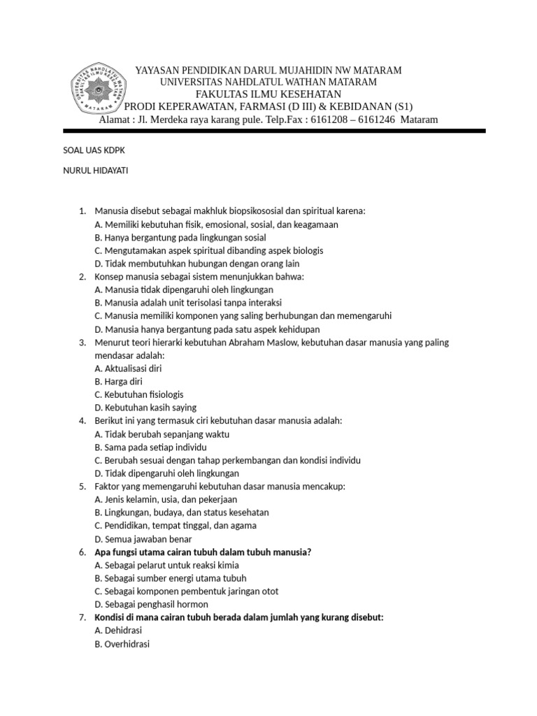 SOAL KDPK 2024 | PDF