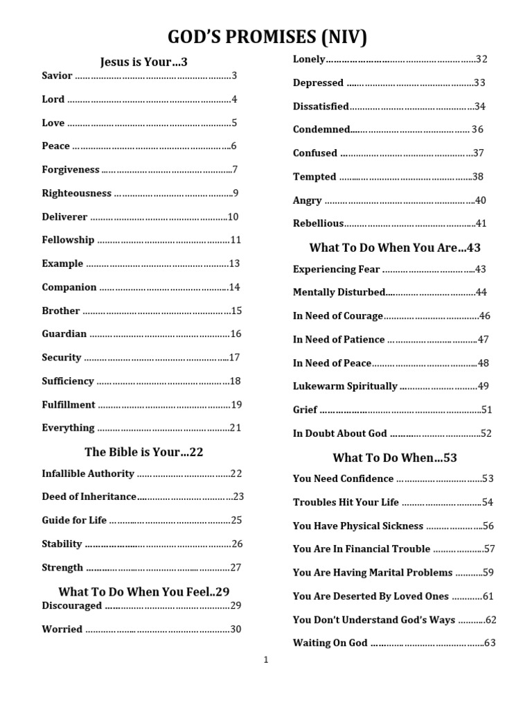God's Promises in the Bible PDF | PDF | Grace In Christianity | Glory ...