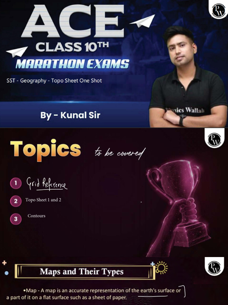 Class 10th Geography Toposheet Term 2 _ Class Notes __ ACE Series | PDF