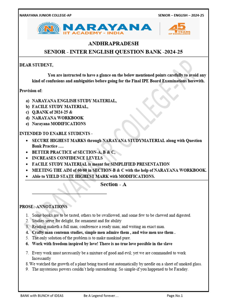Senior English Question Bank 2024-25 | PDF | Atmosphere Of Earth | Troposphere