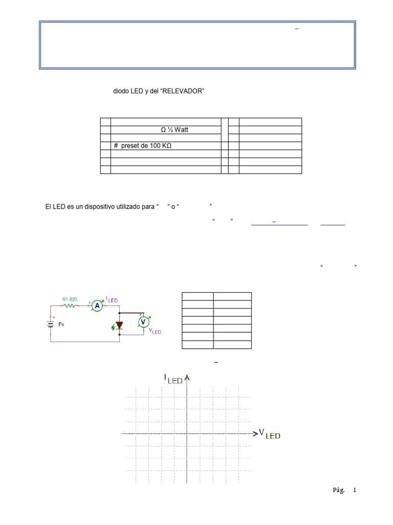 Practica 3 LED y Relevador | PDF | Diodo emisor de luz | Corriente ...