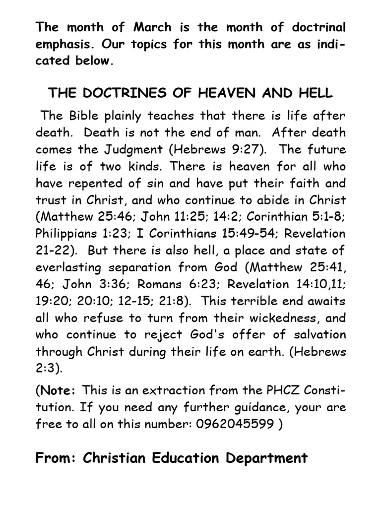 The Doctrines of Heaven and Hell | PDF