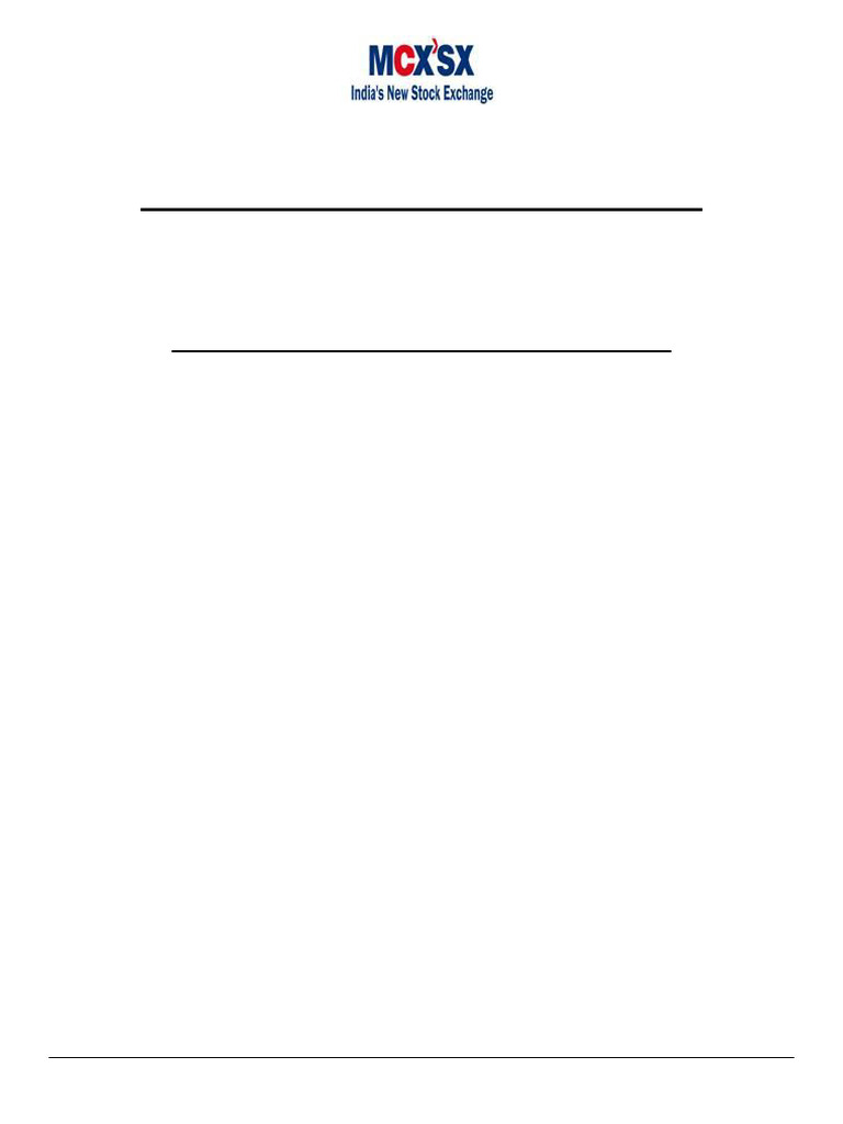 MCX-SX Compliance Manual | PDF | Margin (Finance) | Regulatory Compliance