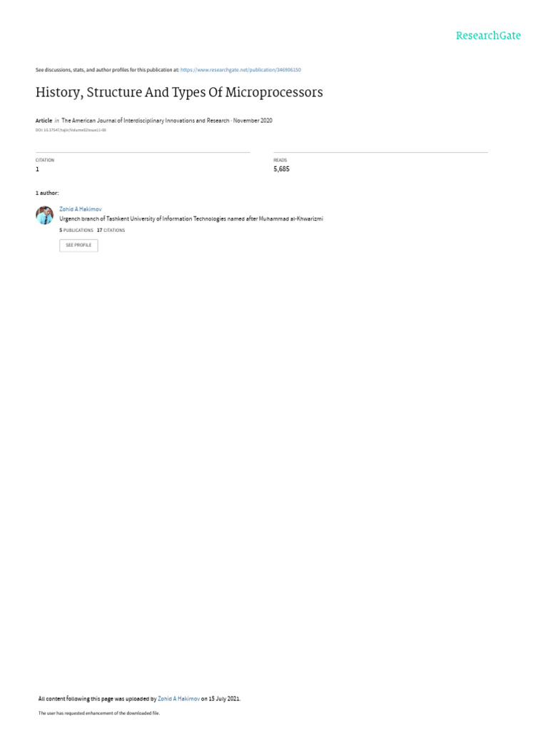 History, Structure and Types of Microprocessors | PDF | Central Processing Unit | Microprocessor