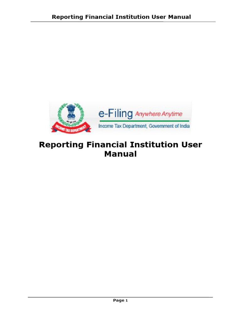 2.1 Income Tax Reporting Financial Institution User Manual | PDF | User ...