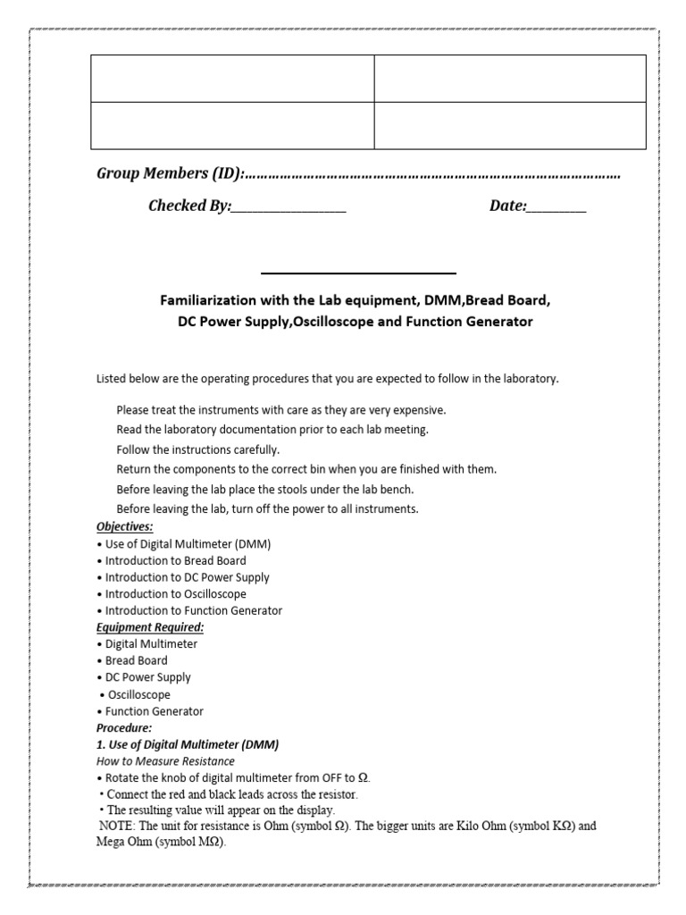 Lab 01 eca manual | PDF | Voltage | Amplitude