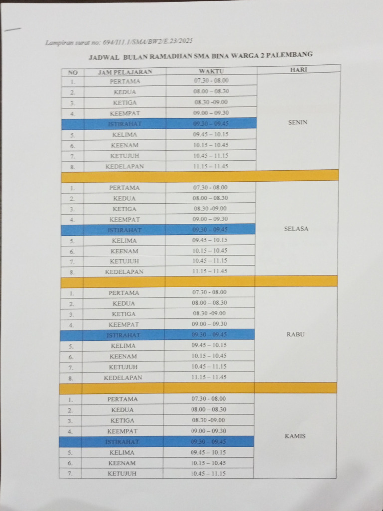 Jadwal Ramadhan 2025 | PDF