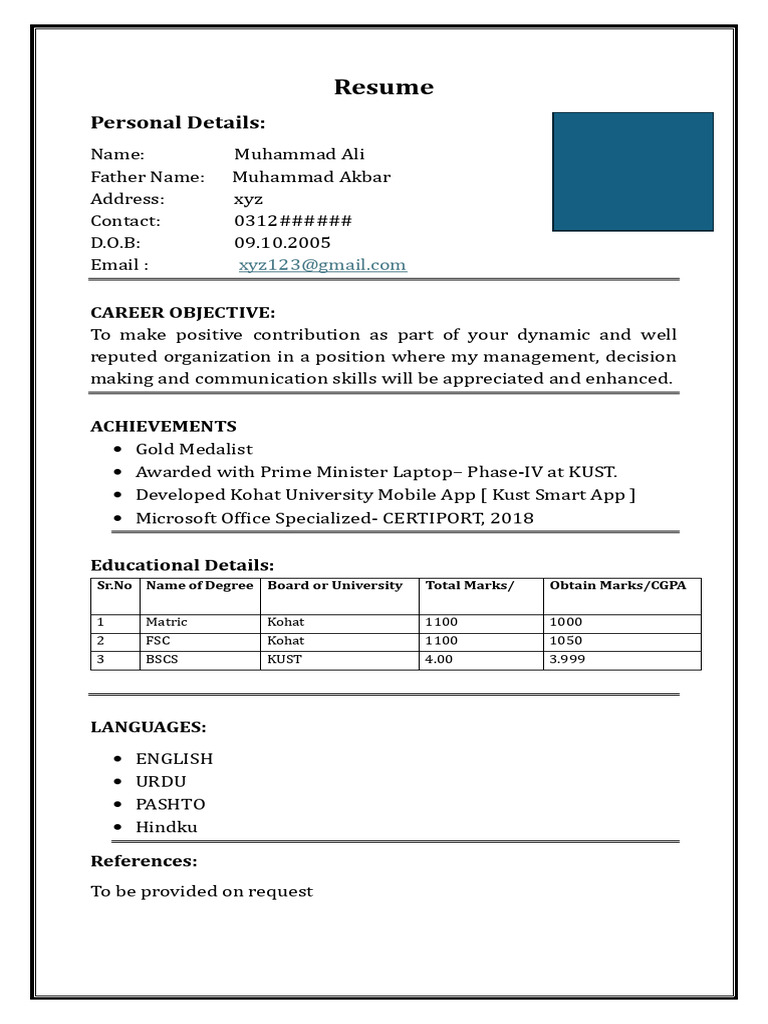 Resume Practice ICT | PDF