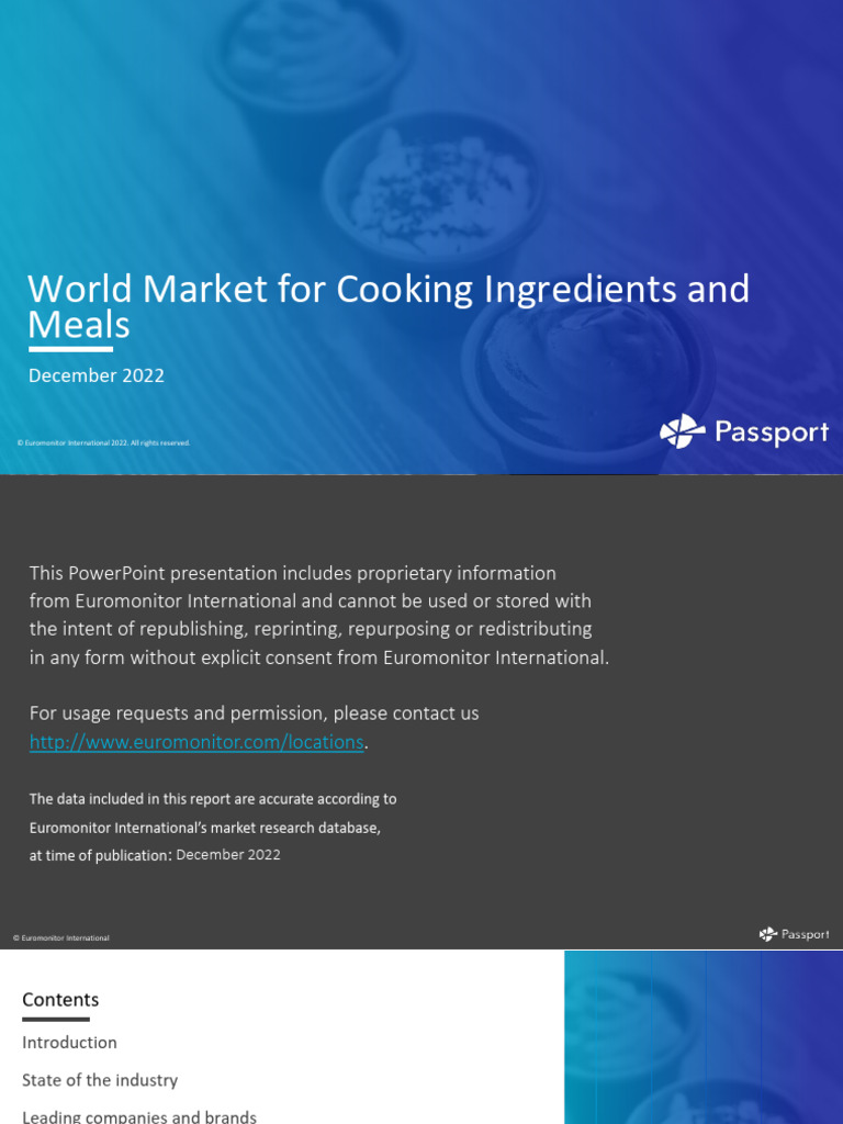 Global Cooking Ingredients Market Trends | PDF | Cost Of Living | Inflation