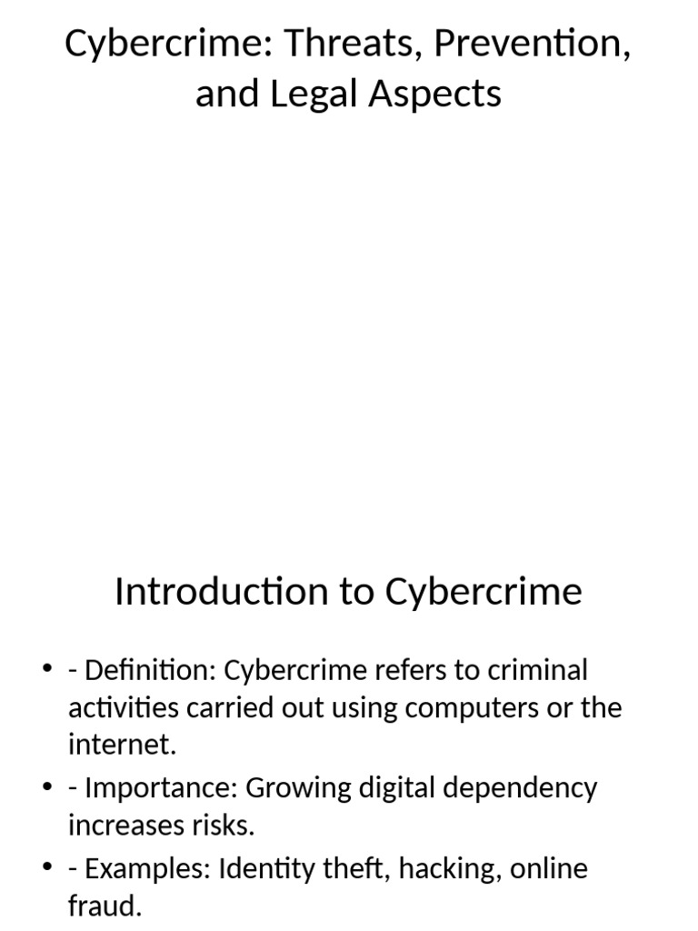 Cybercrime Presentation | PDF