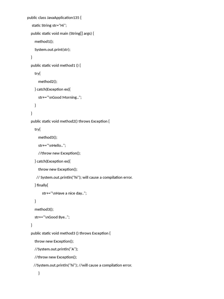 Exception Handling Ex | PDF