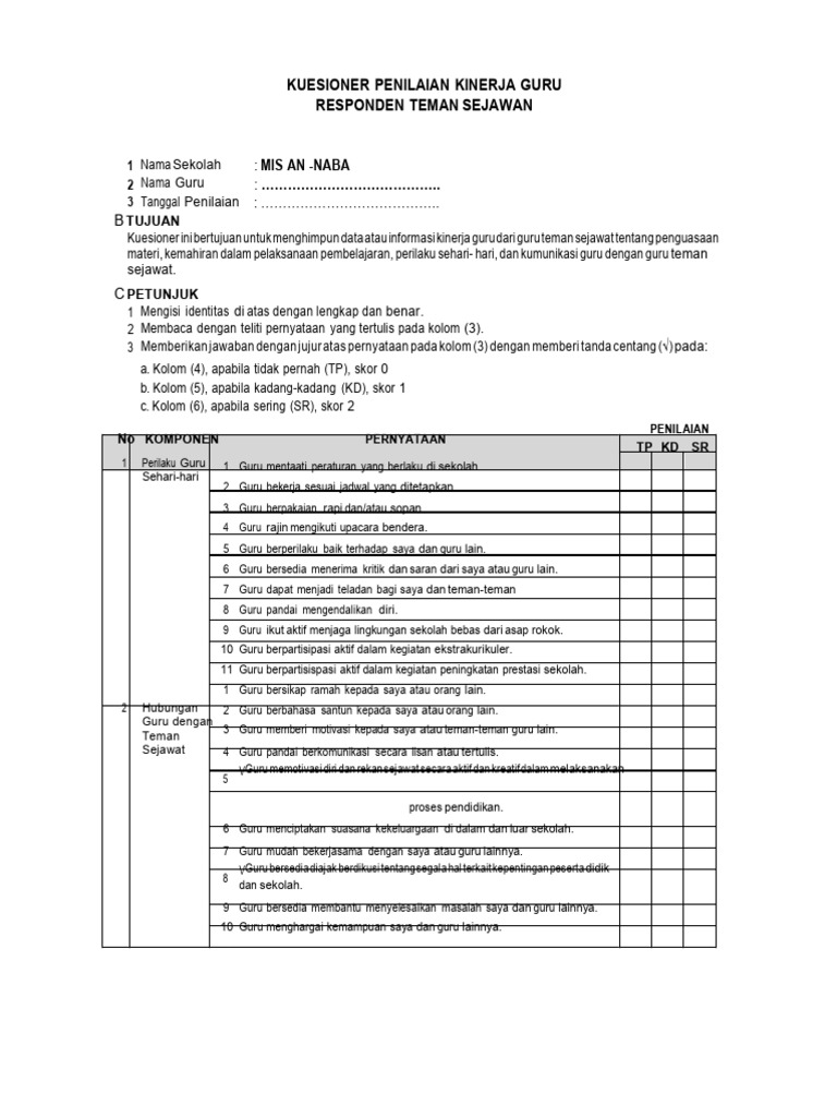 19 Penilaian Kinerja Guru Mi - An-Naba | PDF