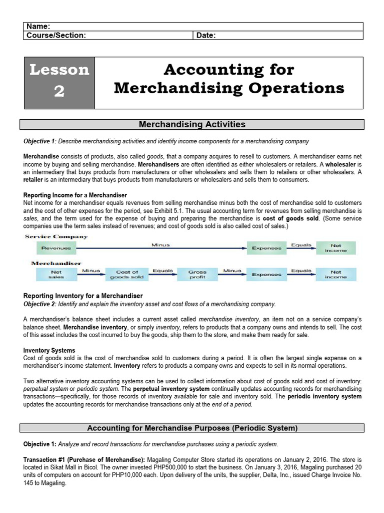 Acctg Module 2 - Merchandising Operations | PDF | Debits And Credits | Credit Card