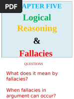 LOGIC CHAPTER 5 - Lecture Note | PDF | Fallacy | Argument