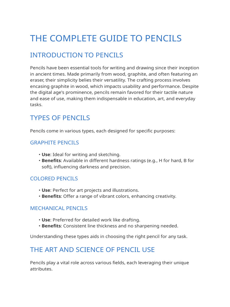 The Complete Guide To Pencils | PDF