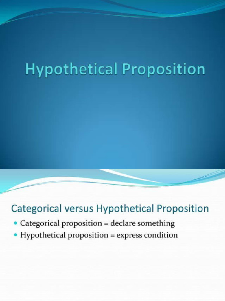 Hypothetical Proposition | PDF