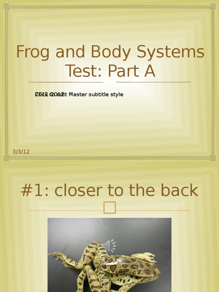 Frog Body Systems Test Overview | PDF | Wellness