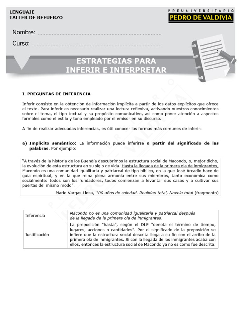 Estrategias de Inferencia en Lenguaje | PDF | Bartleby, The Scrivener ...