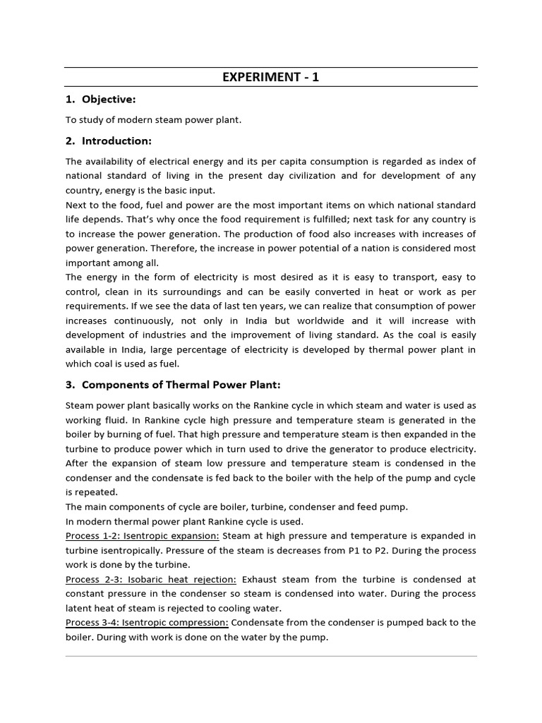 Power - Plant - Engineering - LAB - MANUAL - EXERCISE 1 & 2 | PDF | Turbine | Energy Technology