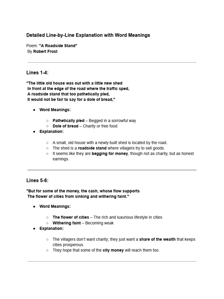 A Roadside Stand Class 12 | PDF