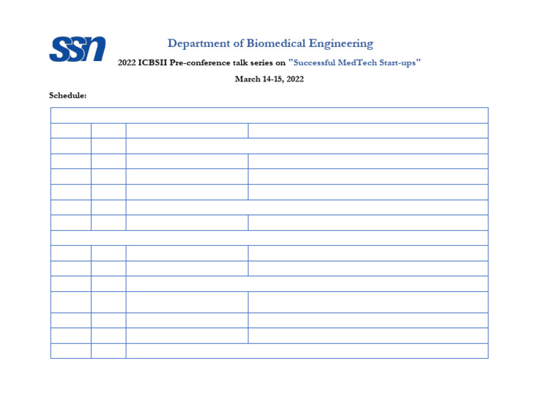 Pre-Conference Program Schedule | PDF