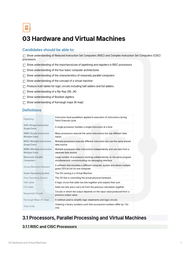 03 Hardware and Virtual Machines | PDF | Central Processing Unit | Virtualization