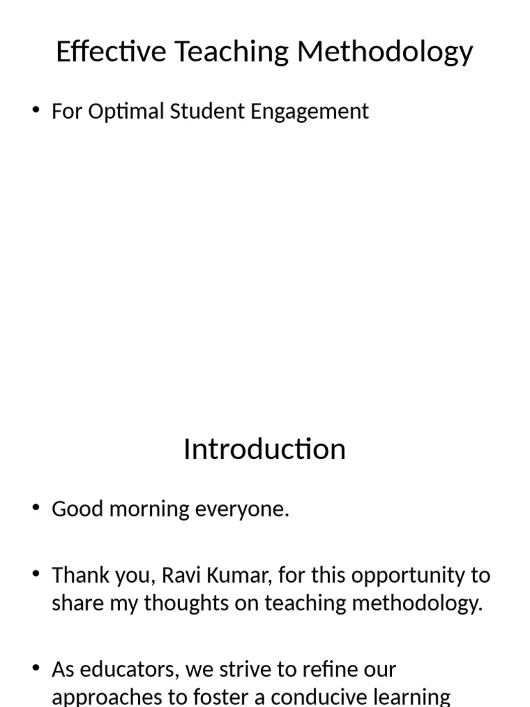 Effective Teaching Methodology | PDF