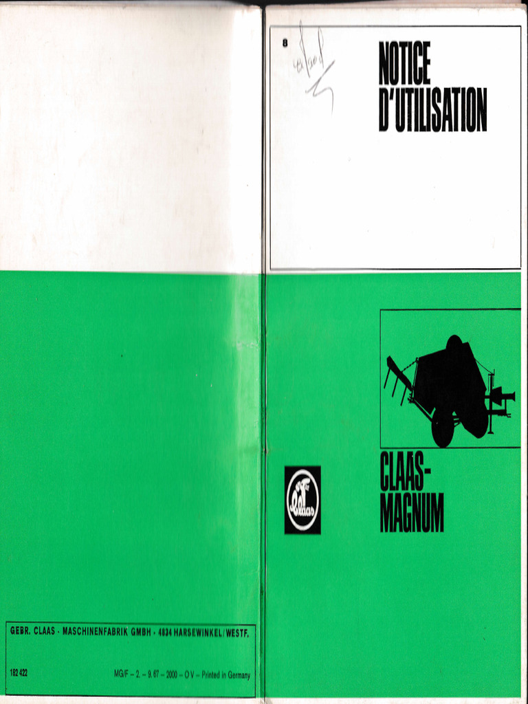 Claas Magnum Presse Ramasseuse Noticeutilisation | PDF