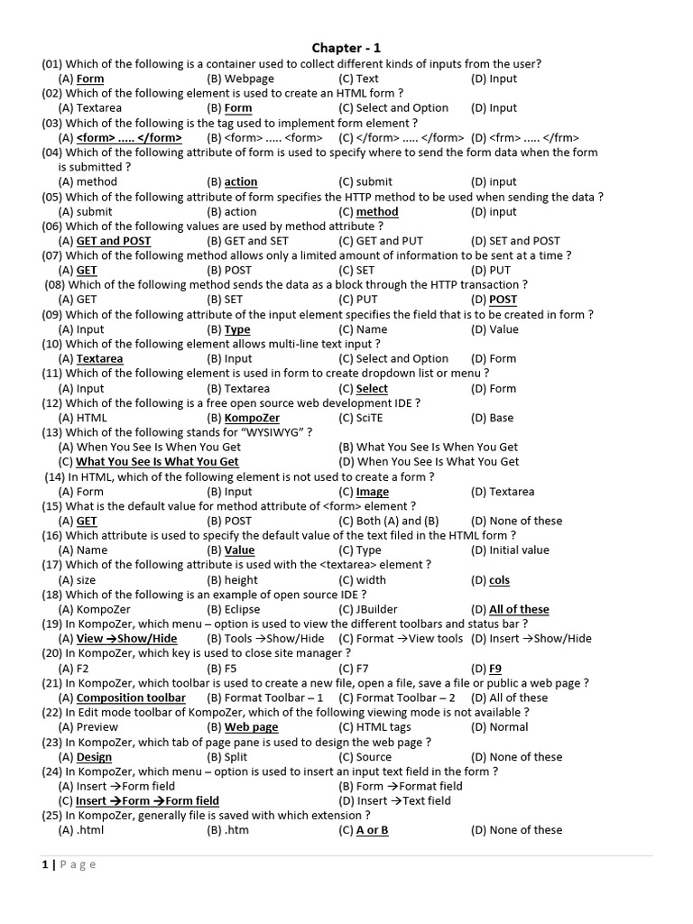 HTML Form Elements and KompoZer Guide | PDF | Java Script | Html