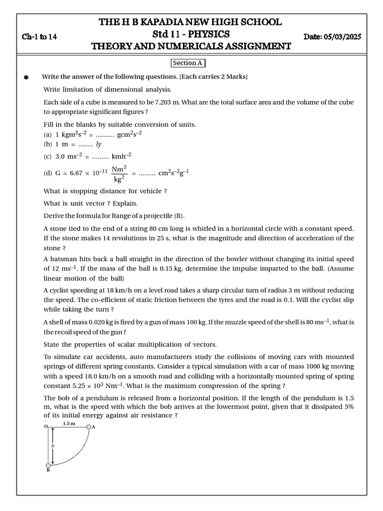 Theoryandnumericalsassignment D05-Mar-2025 250305 121548 | PDF | Force | Waves