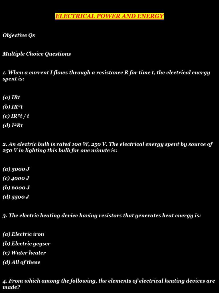 Electrical Energy and Power | PDF | Series And Parallel Circuits | Watt
