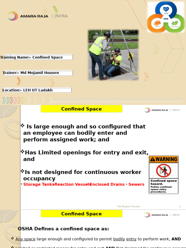 Confined Space Procedure | PDF | Oxygen | Hazards