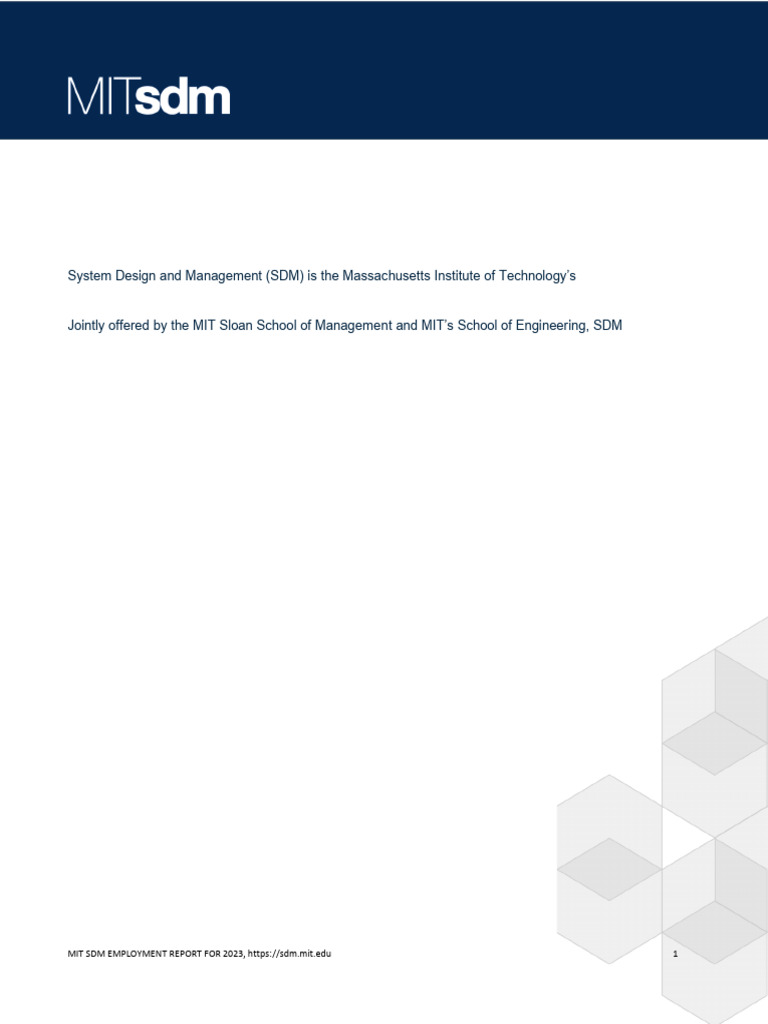 MIT SDM - Employment Report 2023 | PDF | Massachusetts Institute Of ...