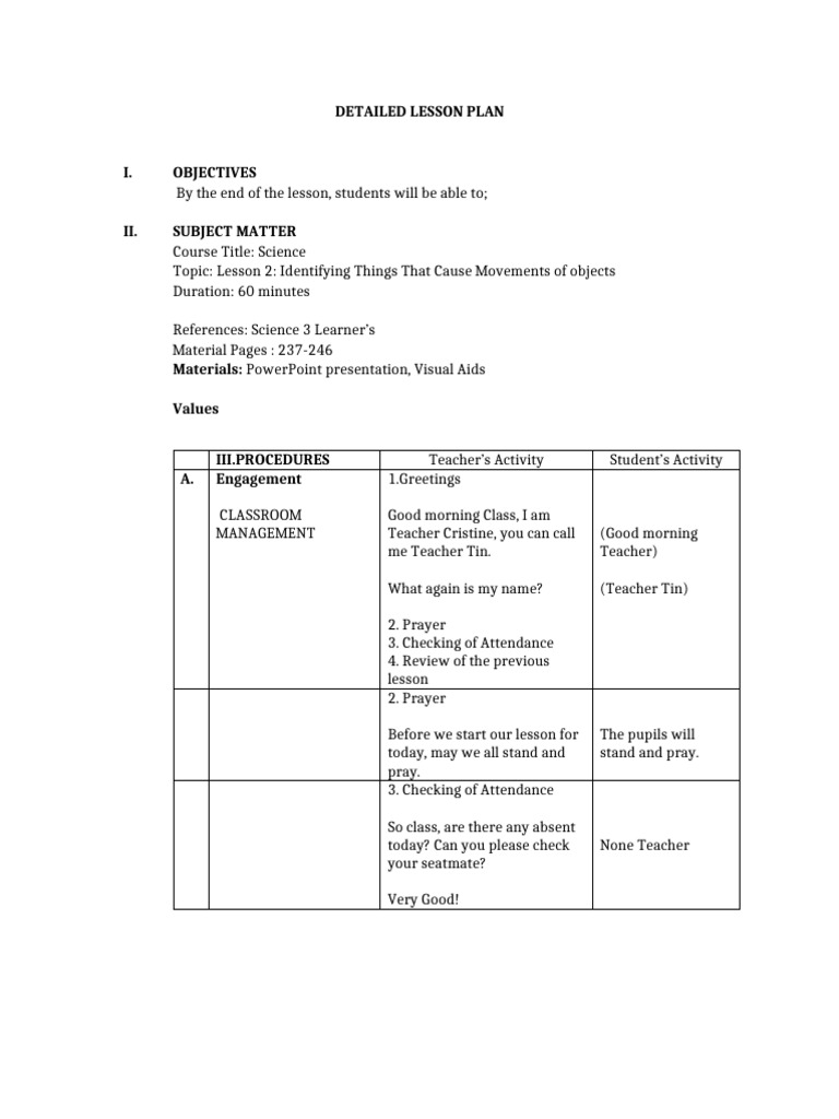Science Lesson Plan on Forces | PDF | Force | Wound