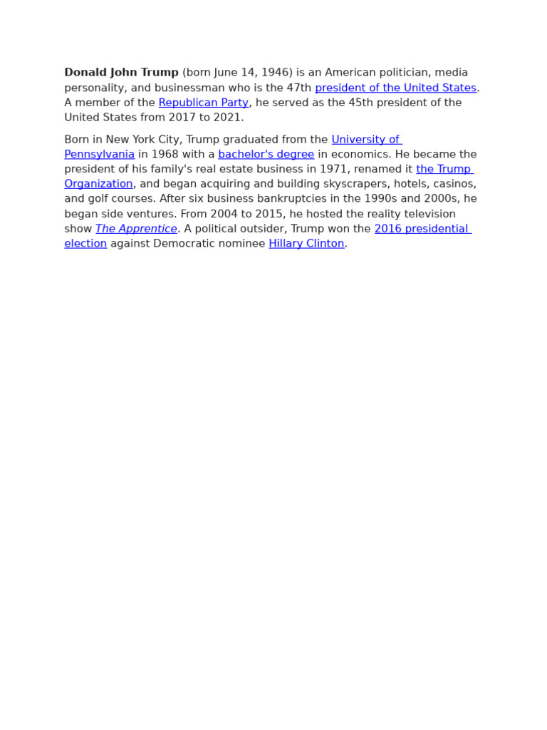 Donald J. Trump: A Manuscript | PDF