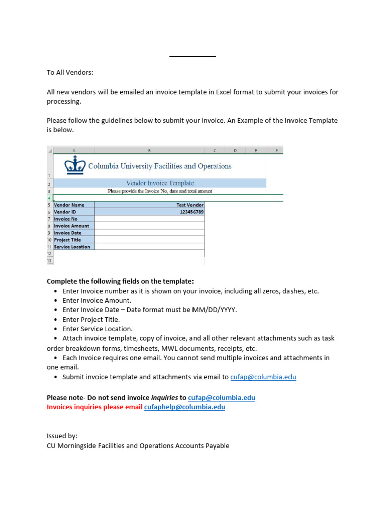 Exhibit A Invoice Instructions | PDF | Accounts Payable | Invoice
