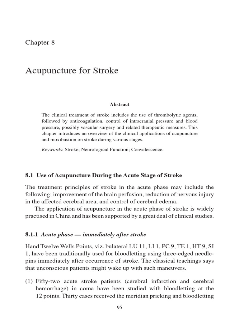 Acupuncture in Stroke Treatment | PDF | Ischemia | Stroke