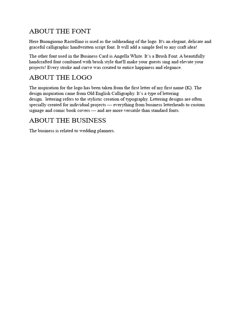 Buongiorno Rastellino Font Overview | PDF