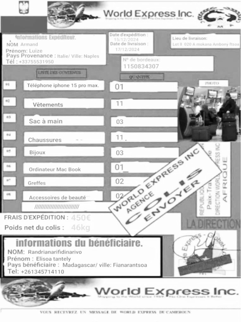 Bordereau d'Expedition PDF | PDF