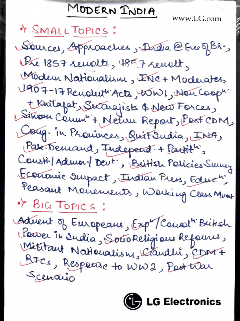 Modern India: Key Topics and Insights | PDF