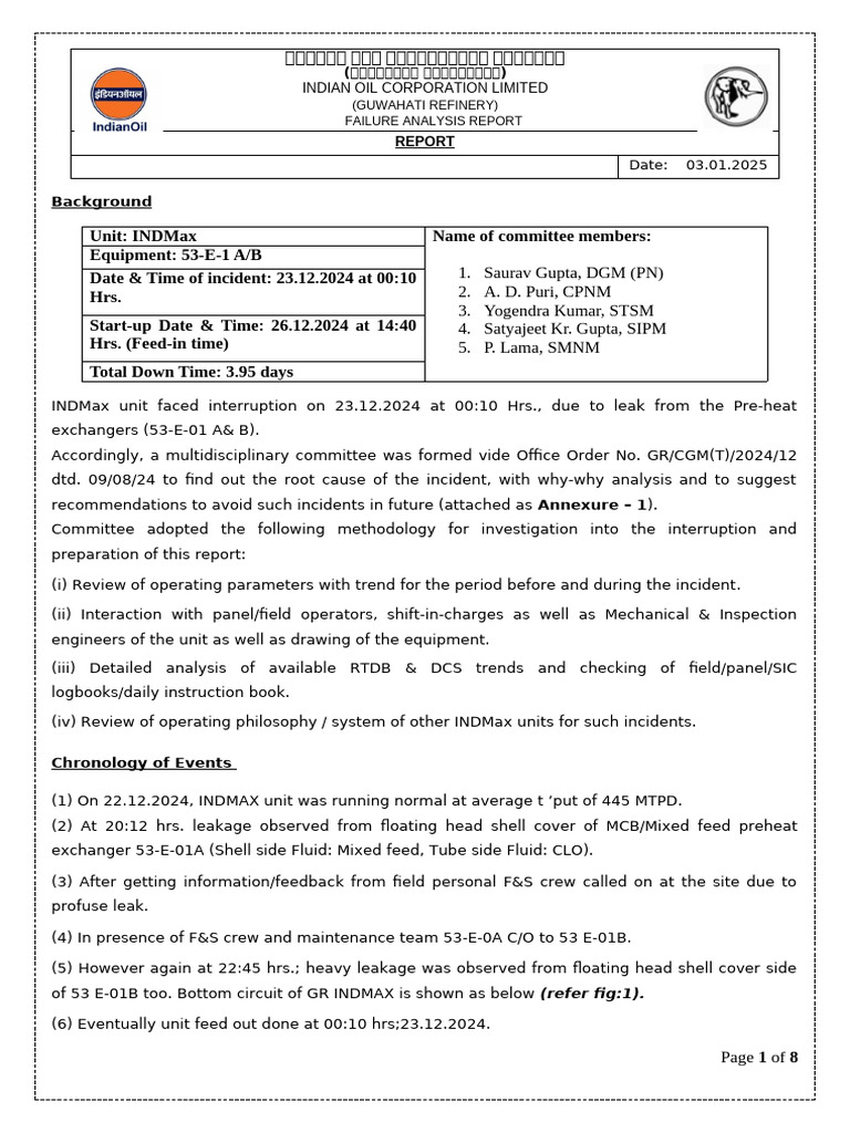 Draft Report Indmax SD 23.12.24 | PDF | Leak | Mechanical Engineering