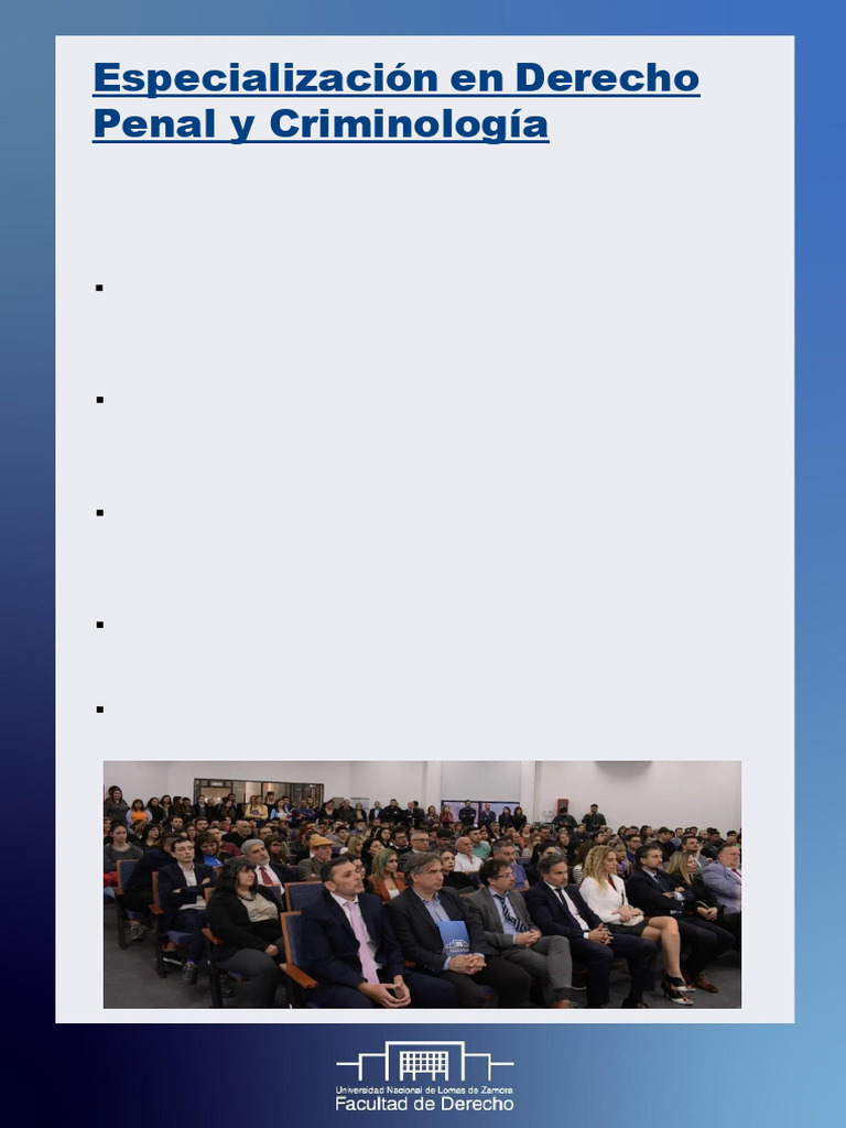 Especializacion en Derecho Penal y Criminologia | PDF