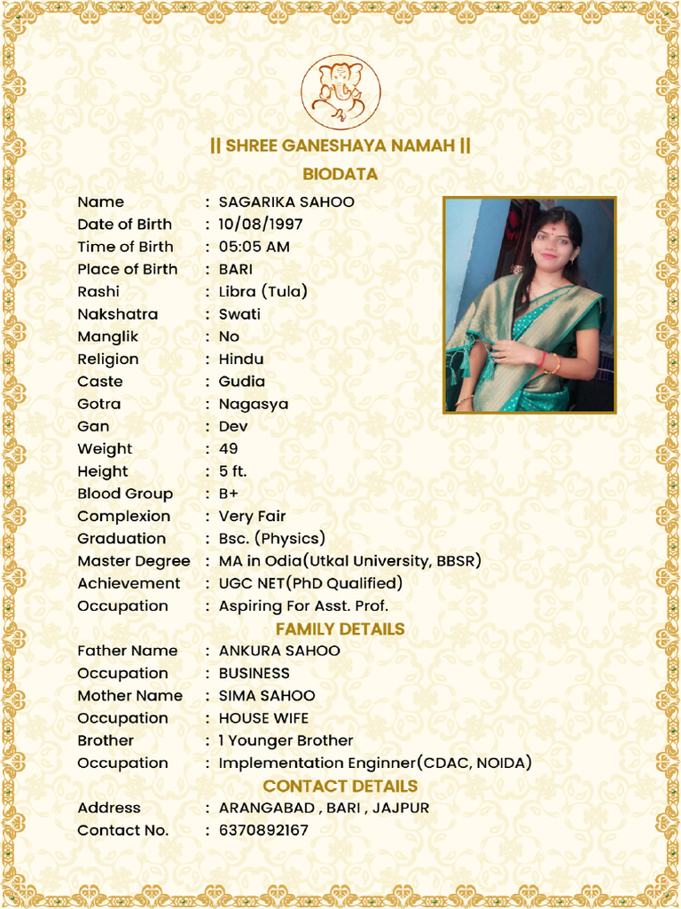 Sagarika Biodata (3) | PDF