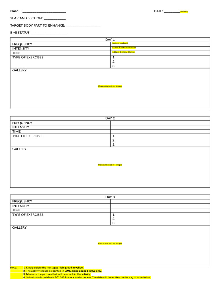 Fitt Formula Exercise | PDF