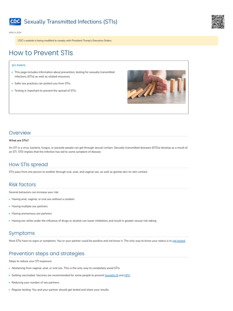 How To Prevent STIs - STI - CDC | PDF