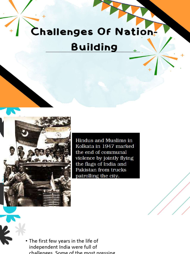 Challenges of Nation Building Notes | PDF | Partition Of India ...
